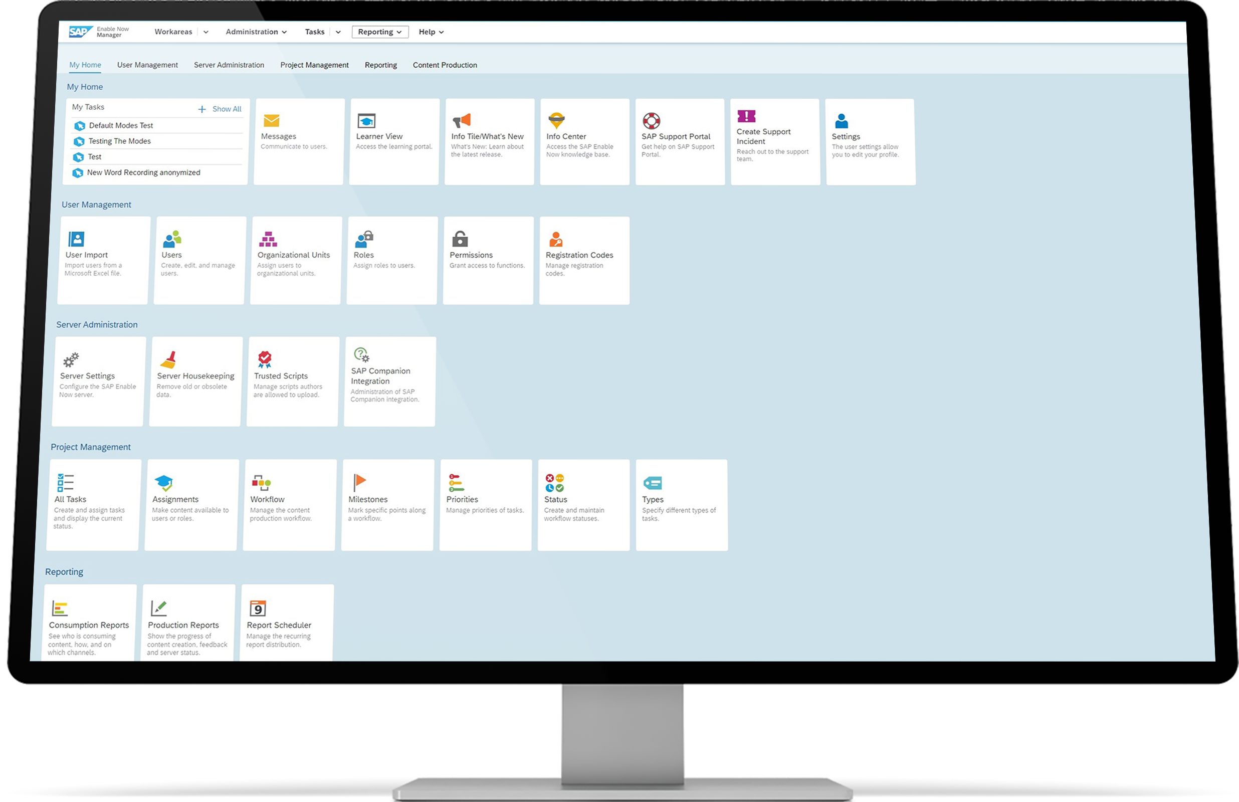 SAP Enable Now, cloud edition, test tenant