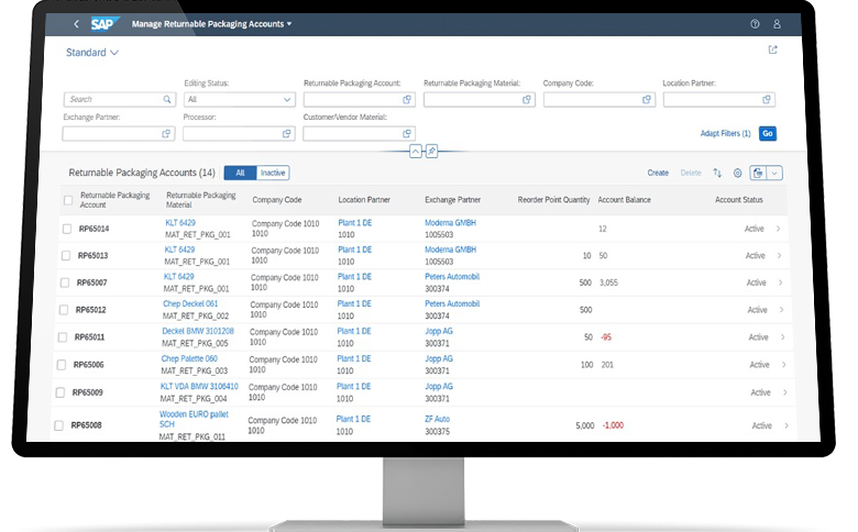 SAP Returnable Packaging Management