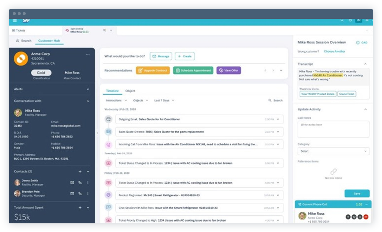 Enablement service for SAP Service Cloud