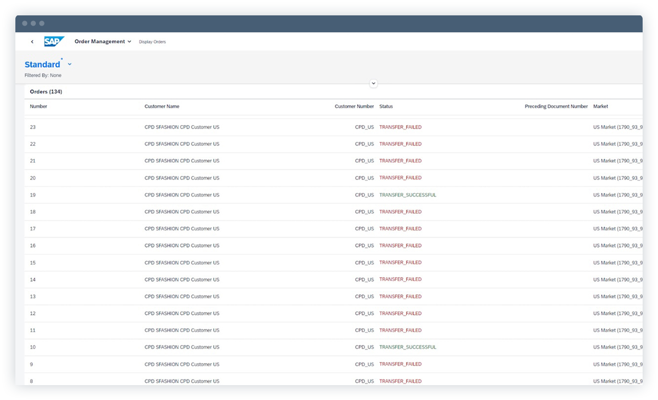 Quick-start service for SAP Order Management foundation
