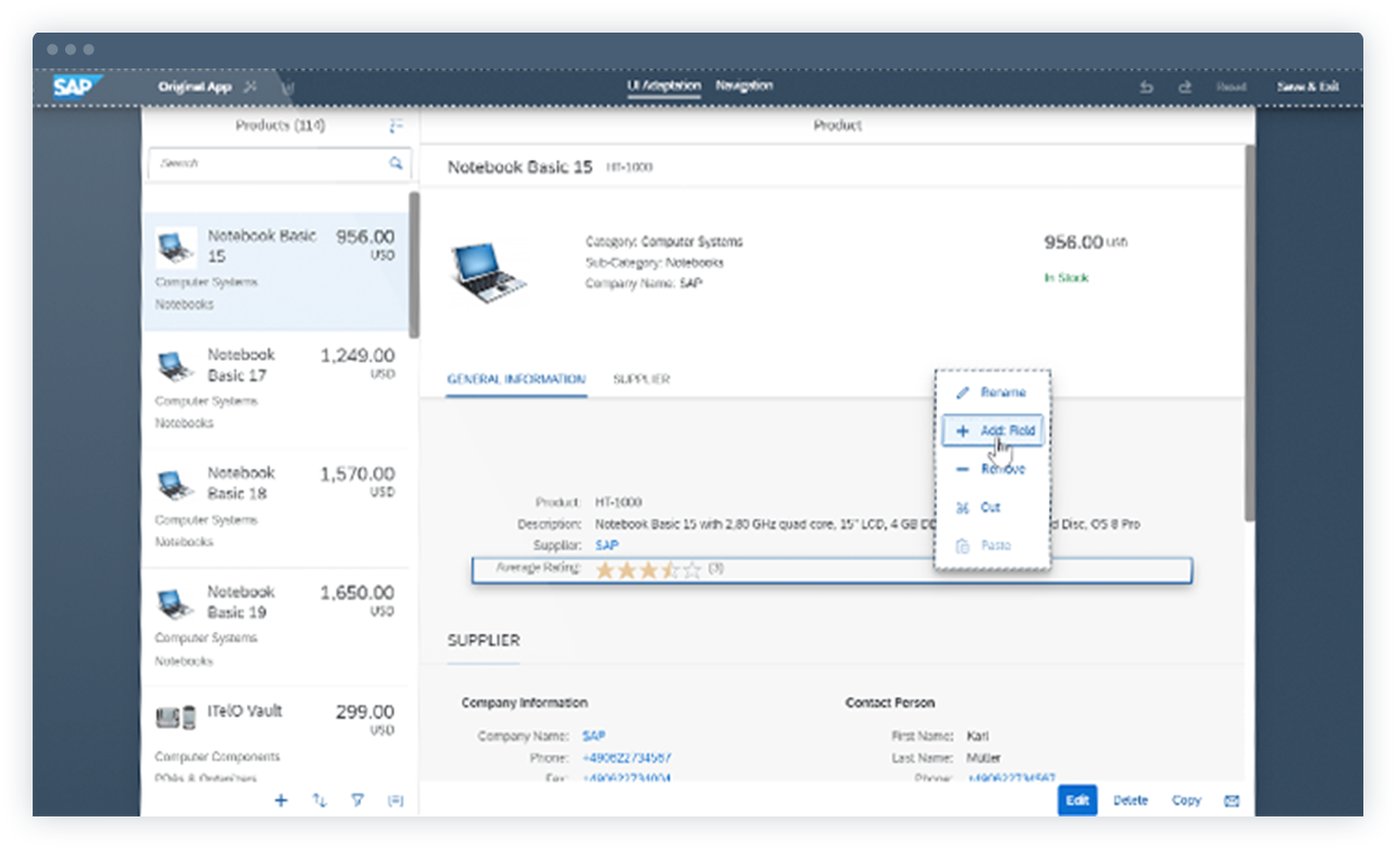 SAP UI5 flexibility for key users