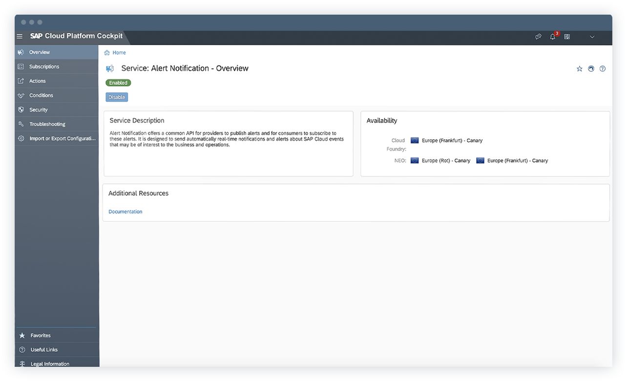 SAP Alert Notification Service for SAP BTP