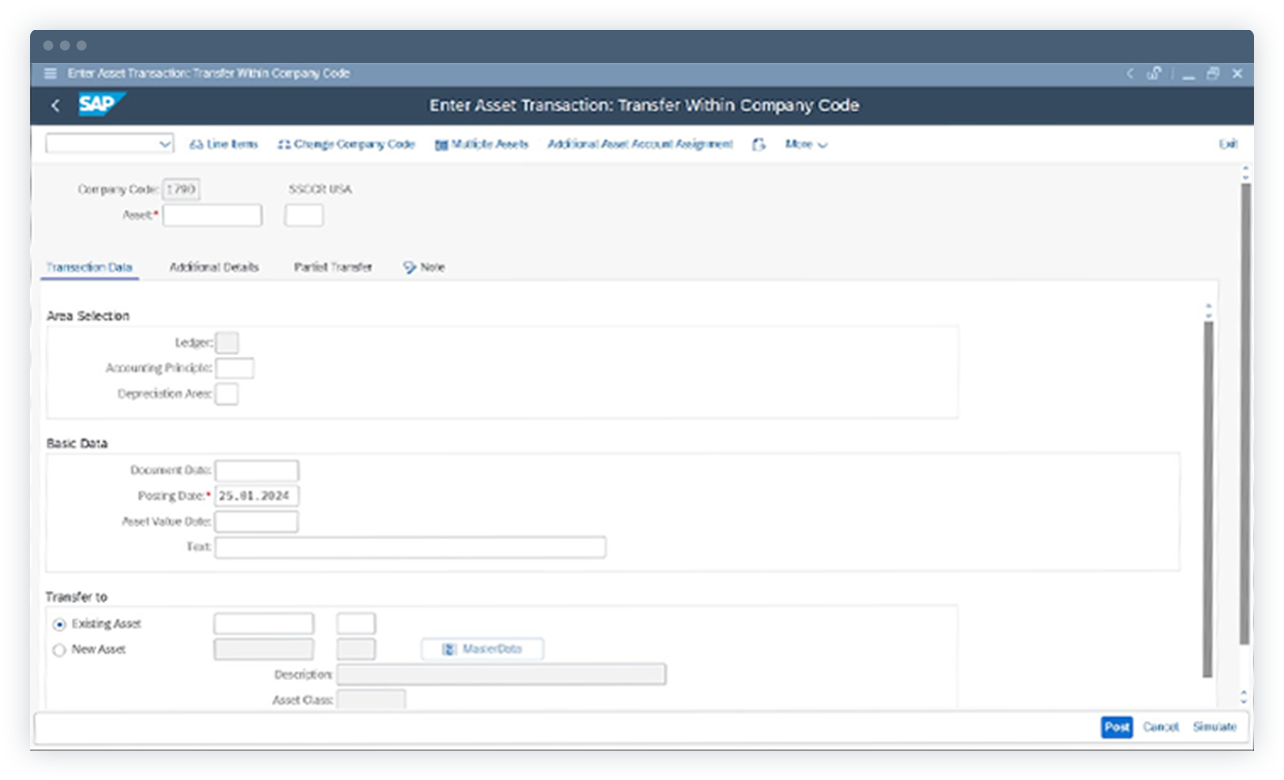 Baseline activation service for finance process automation
