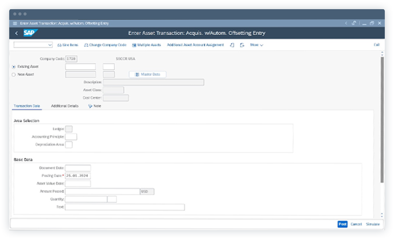 Baseline activation service for finance process automation