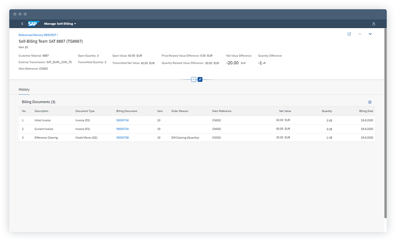 Sap Self Billing Cockpit