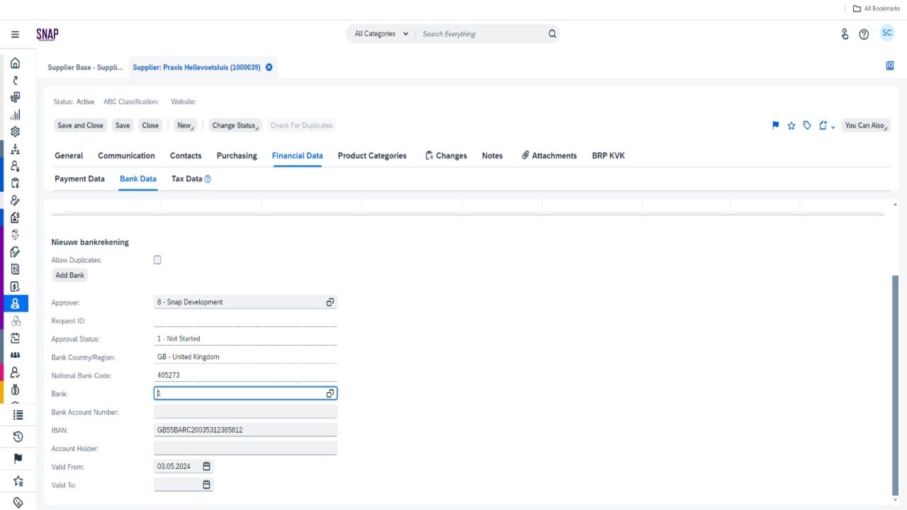 Bank Account Approval MCS