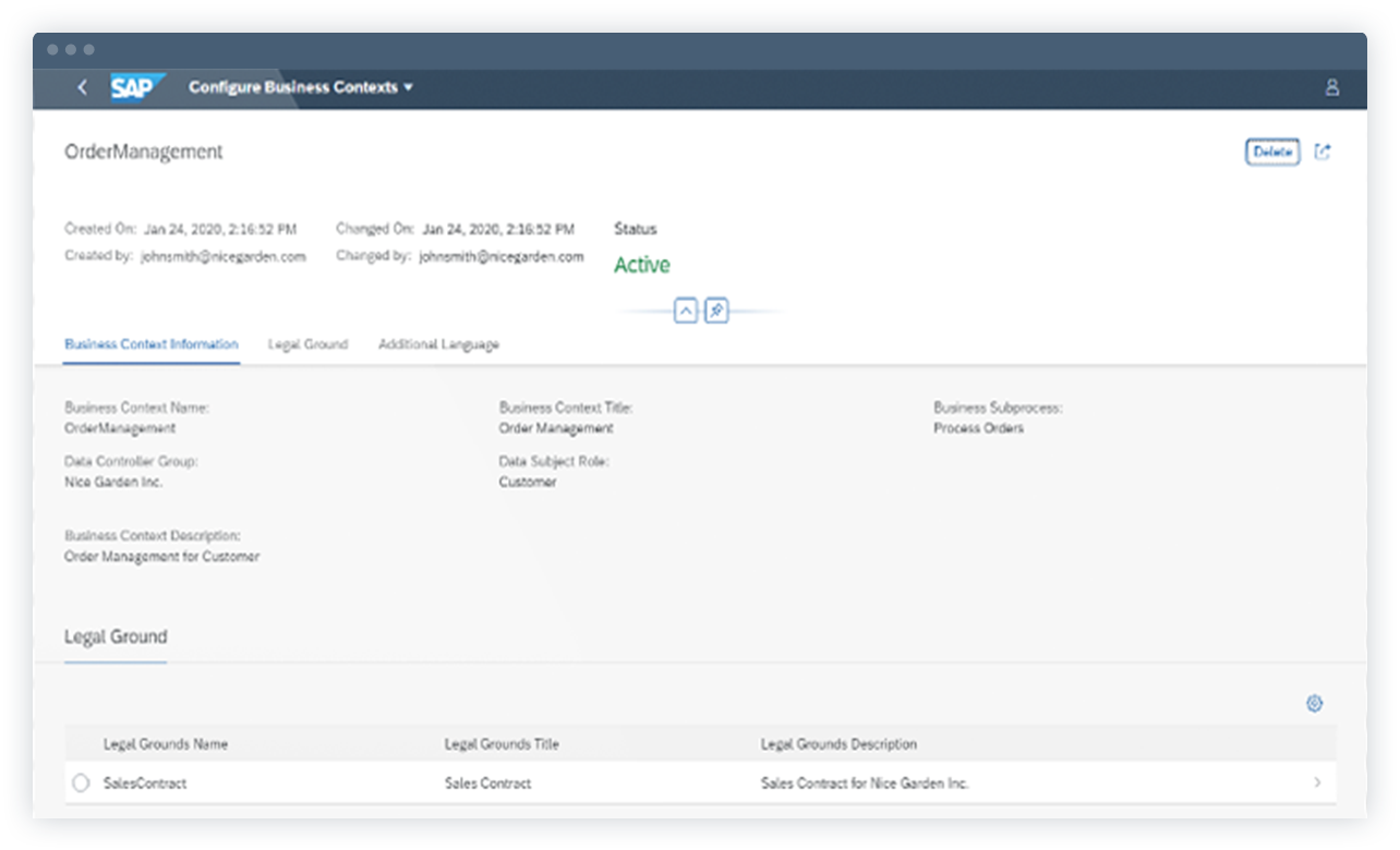 SAP Data Privacy Integration
