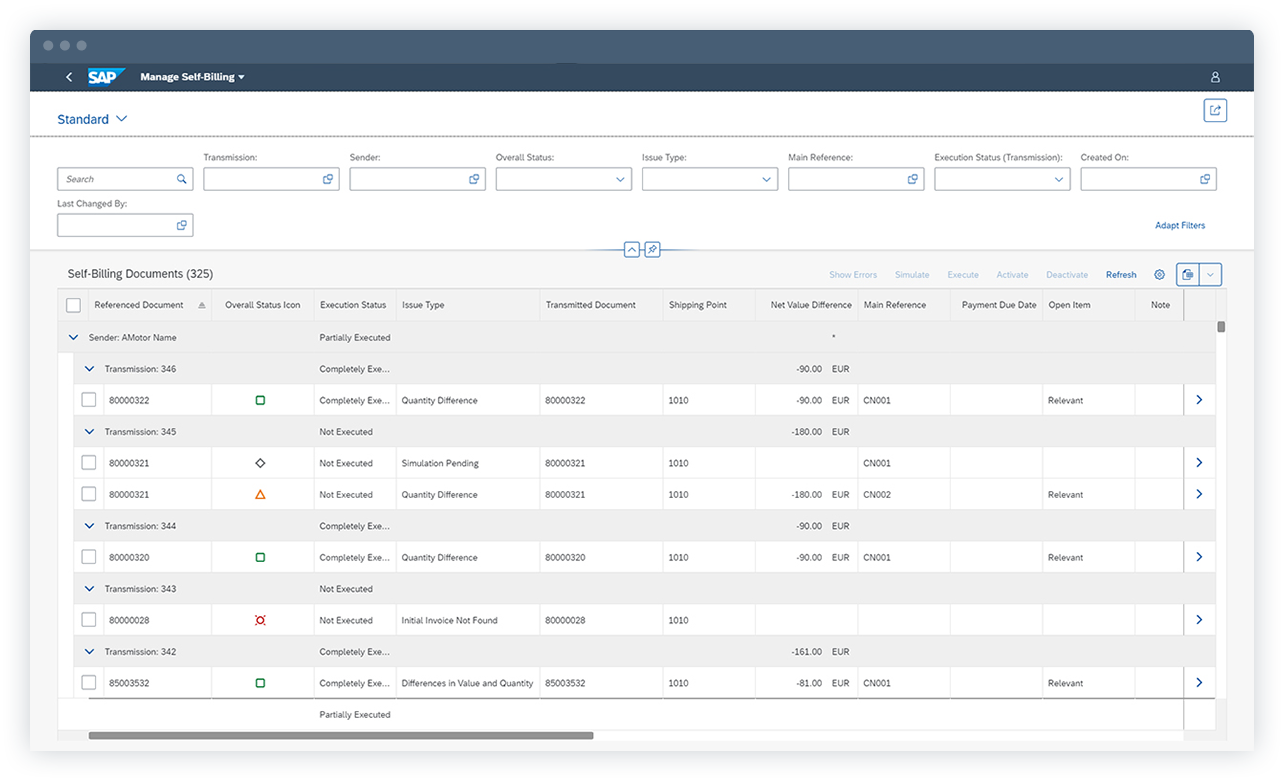 SAP Self-Billing Cockpit
