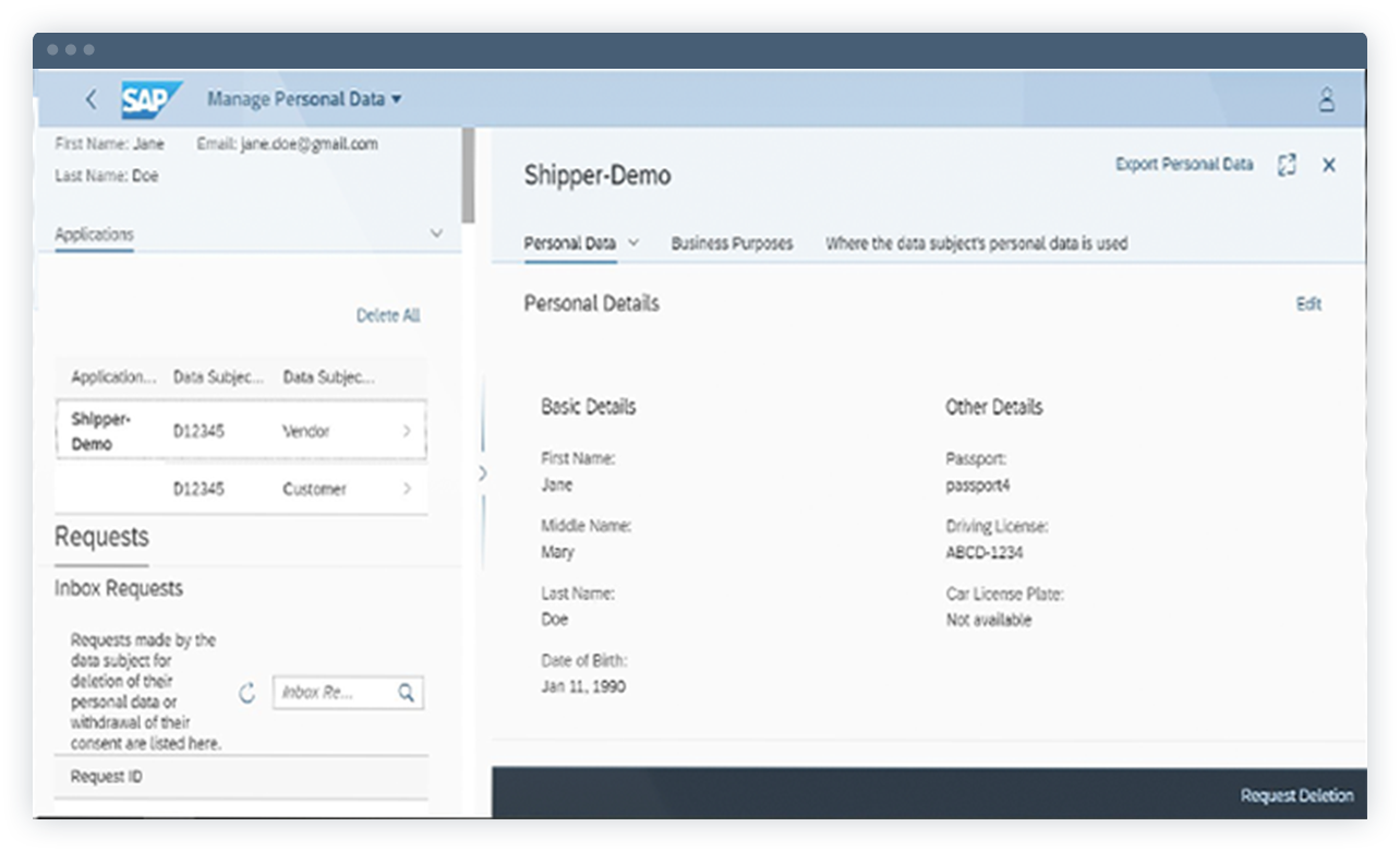 SAP Data Privacy Integration