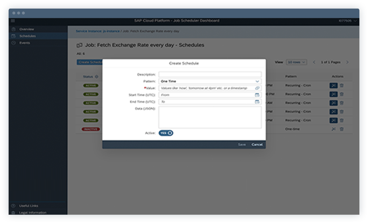 SAP Job Scheduling Service