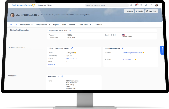 Sap Successfactors Employee Central SuccessFactors Employee Central