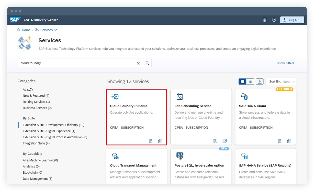 SAP BTP, Cloud Foundry Runtime
