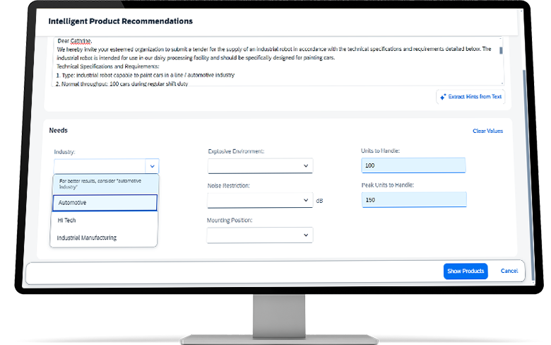 SAP Intelligent Product Recommendation