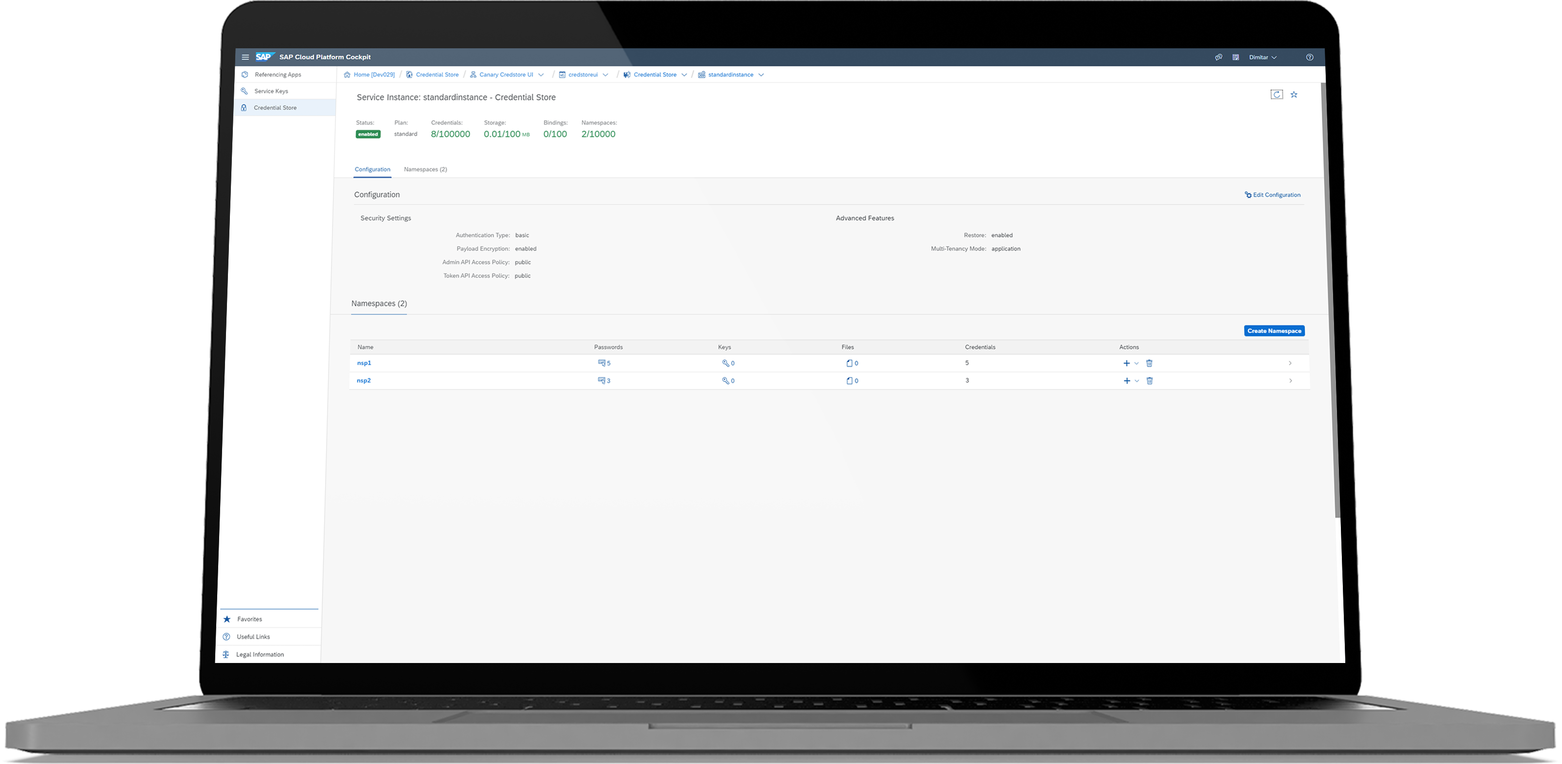 SAP Credential Store